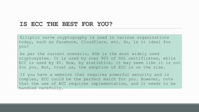 Difference between ECC and RSA PublicKey | PPT