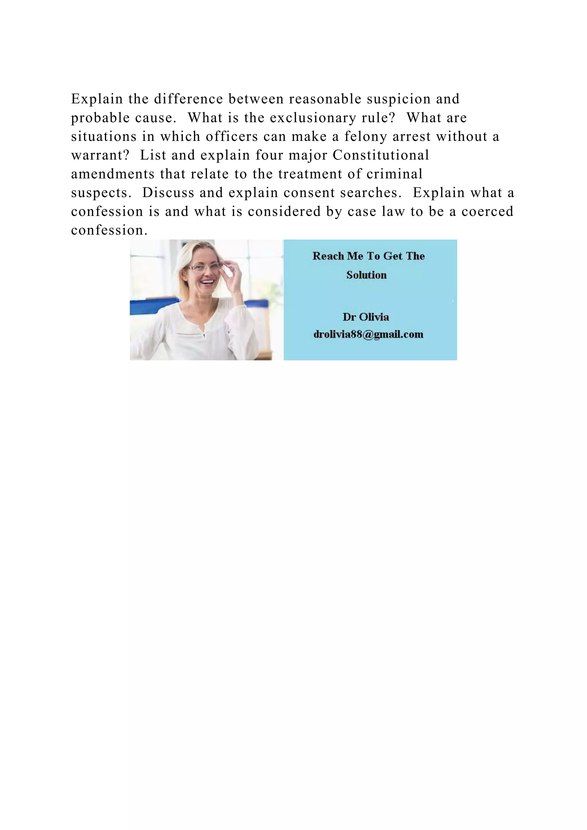 Explain the difference between reasonable suspicion and probable cau.docx