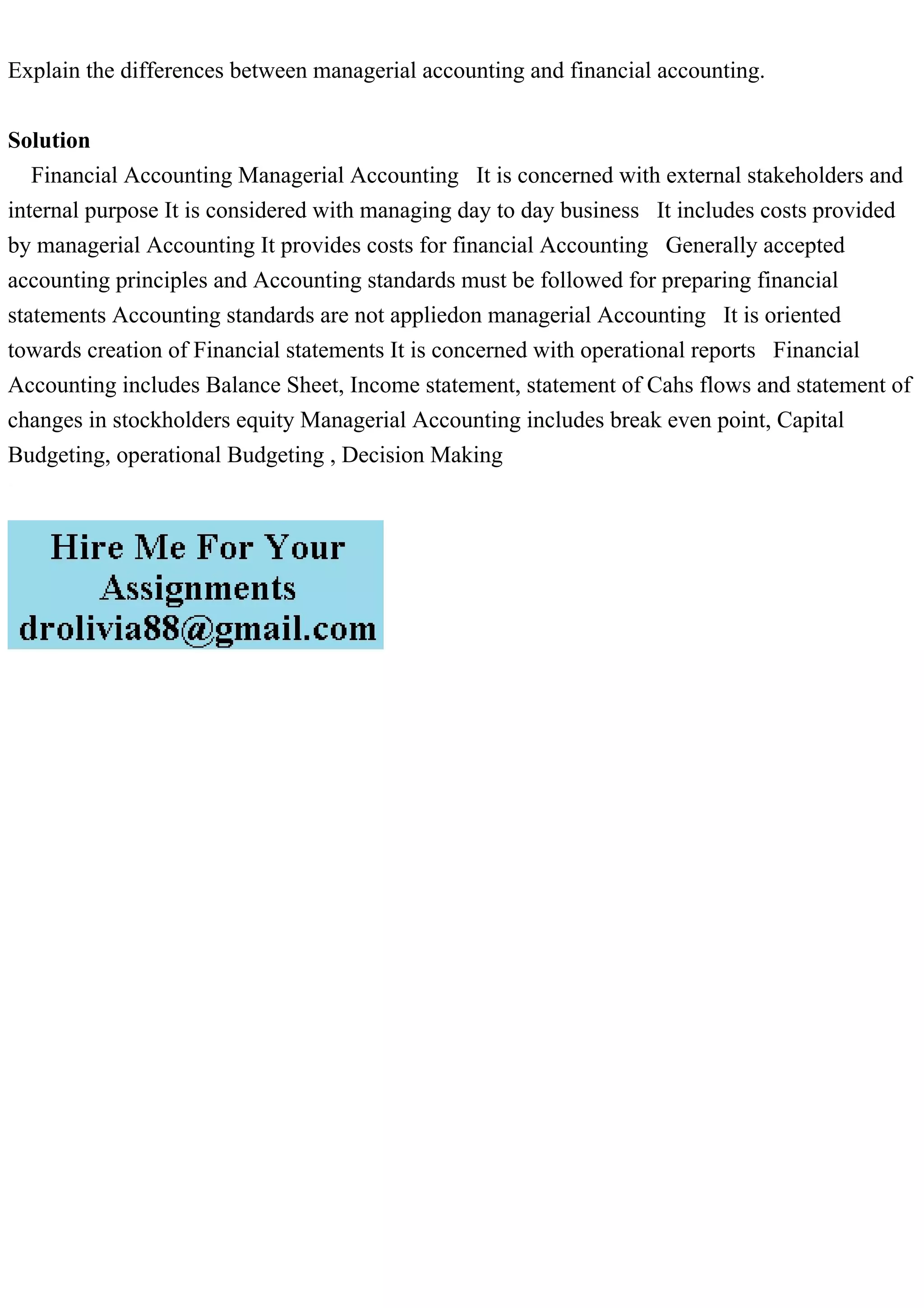 Explain the differences between managerial accounting and financial .pdf