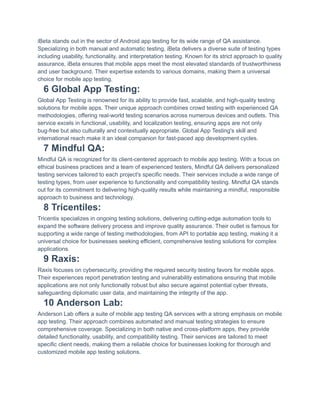 Explain the different types of Apps testing and Outsourcing QA.pdf