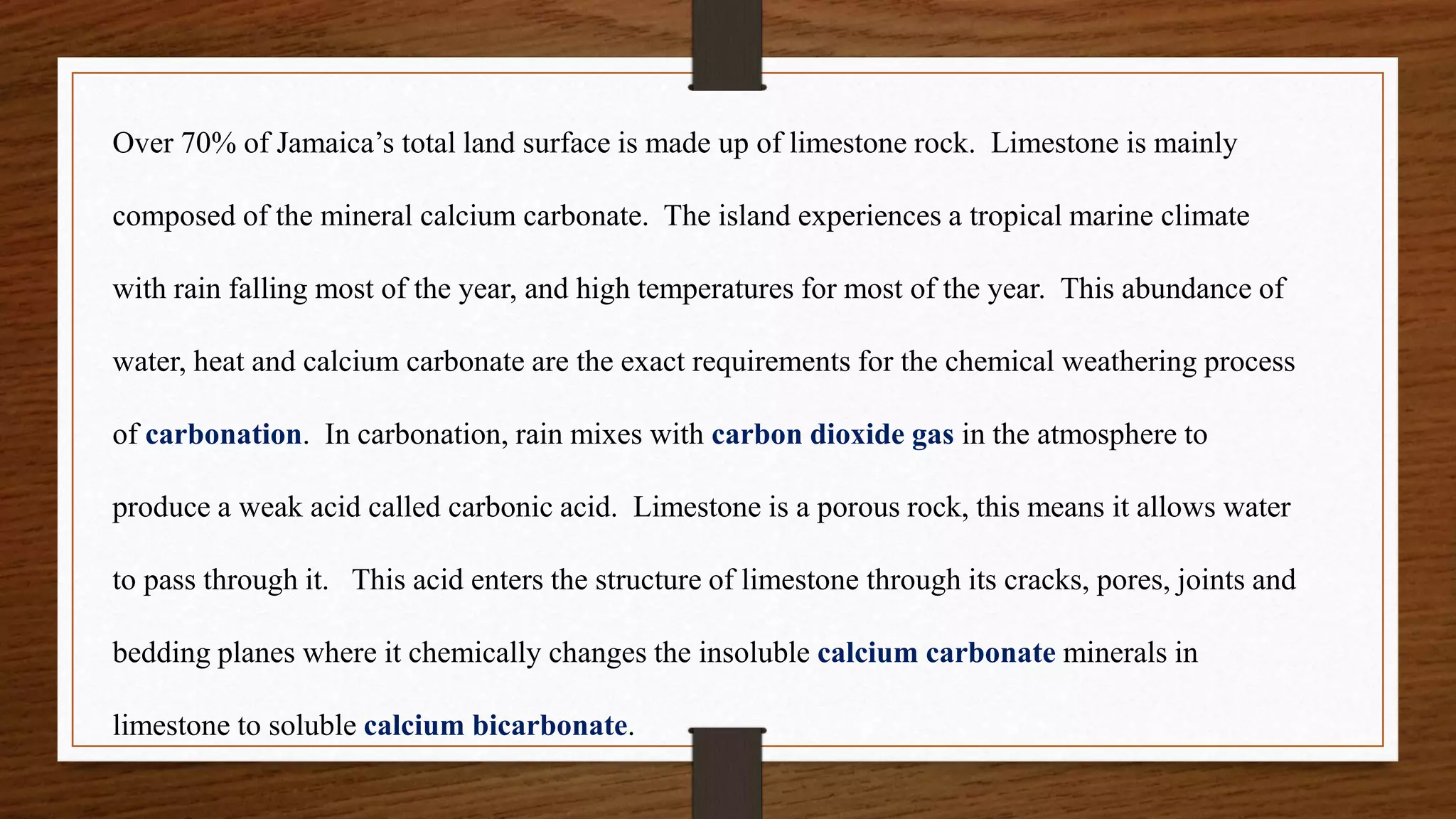 Explain the formation of limestone features | PPTX