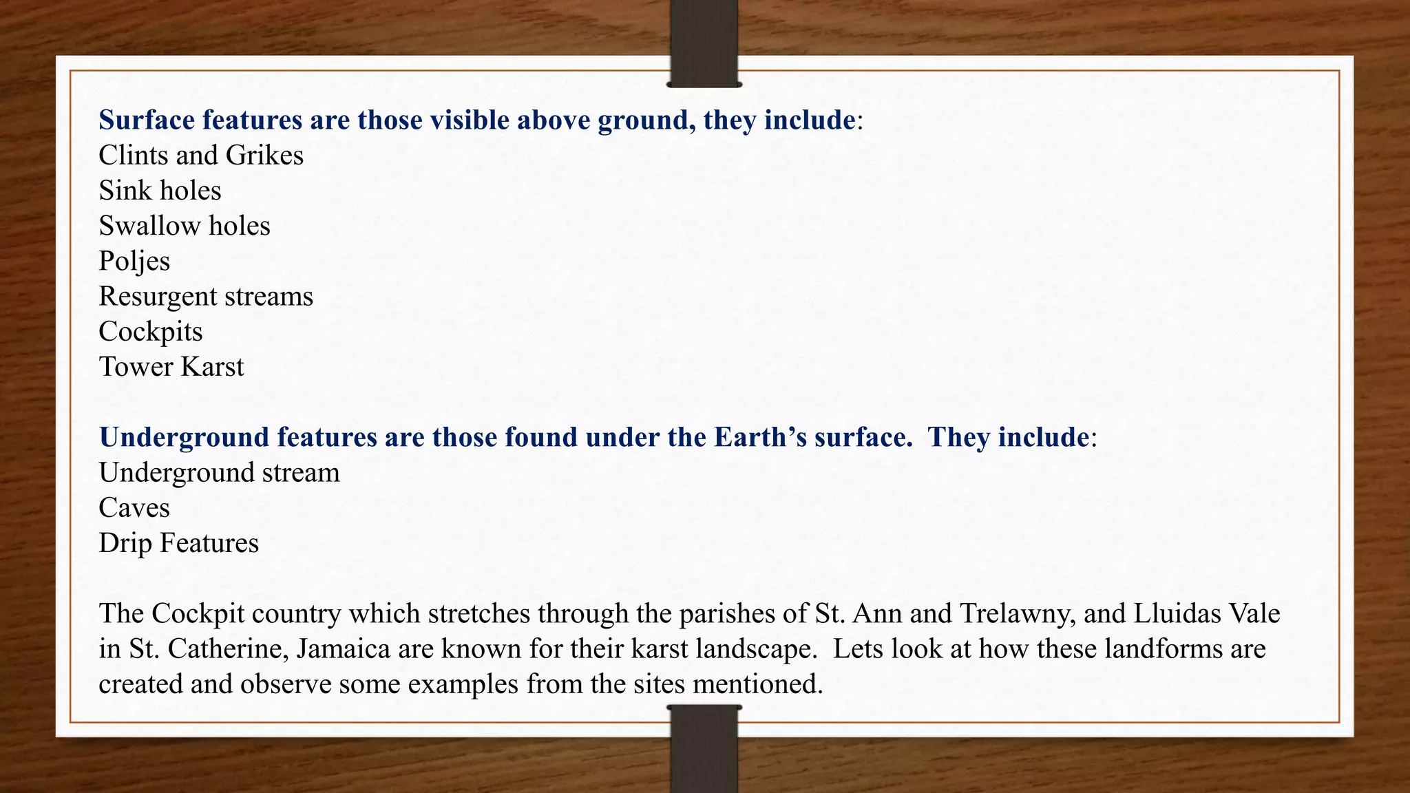 Explain the formation of limestone features | PPTX