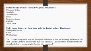 Explain the formation of limestone features | PPTX