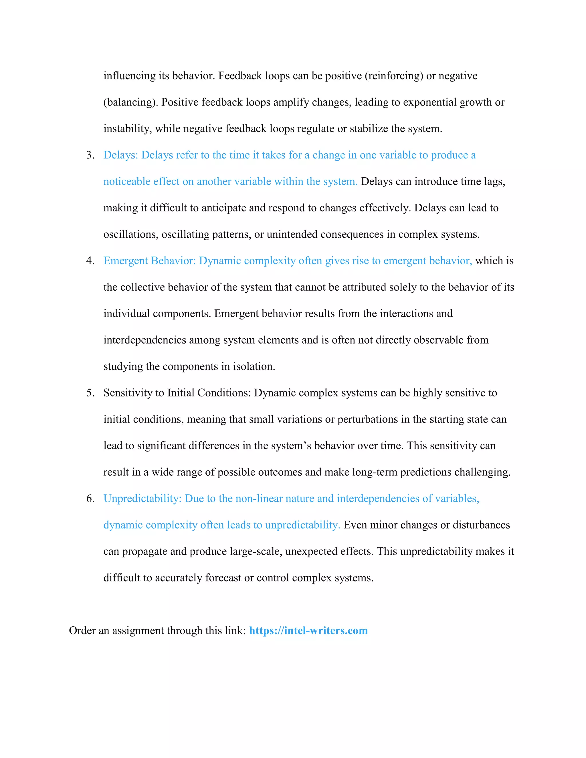 Explain the major characteristics of dynamic complexity (updated 2023).docx