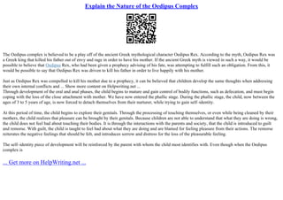 Explain The Nature Of The Oedipus Complex | PPT