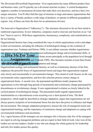 Explain the organizational archetypes as described by Mintzberg and .pdf