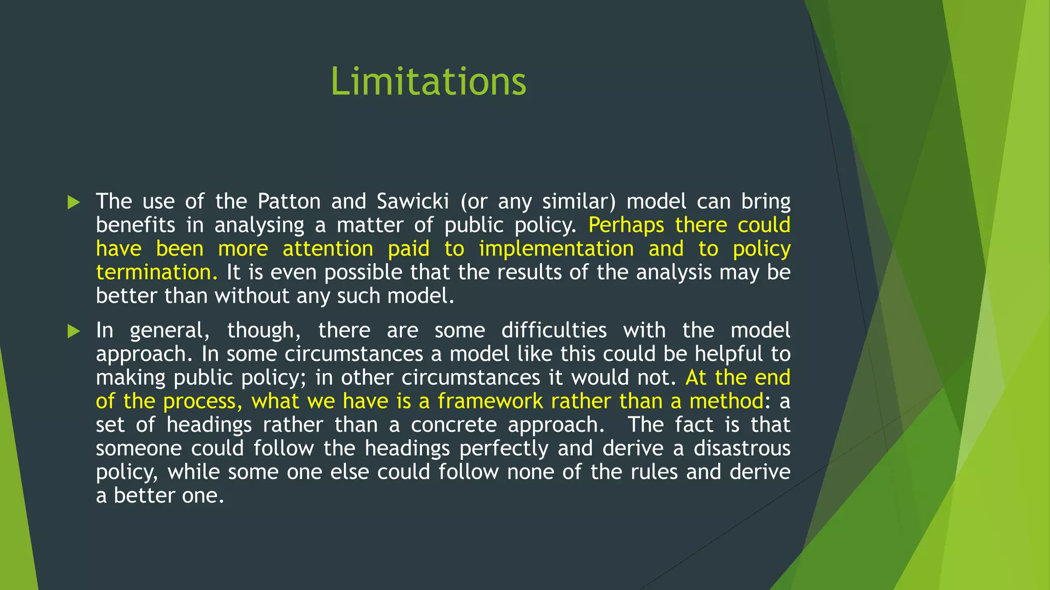 Explain the six step model for public policy by SYED SALMAN JALAL KAKA ...