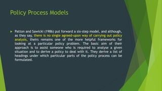 Explain the six step model for public policy by SYED SALMAN JALAL KAKA ...