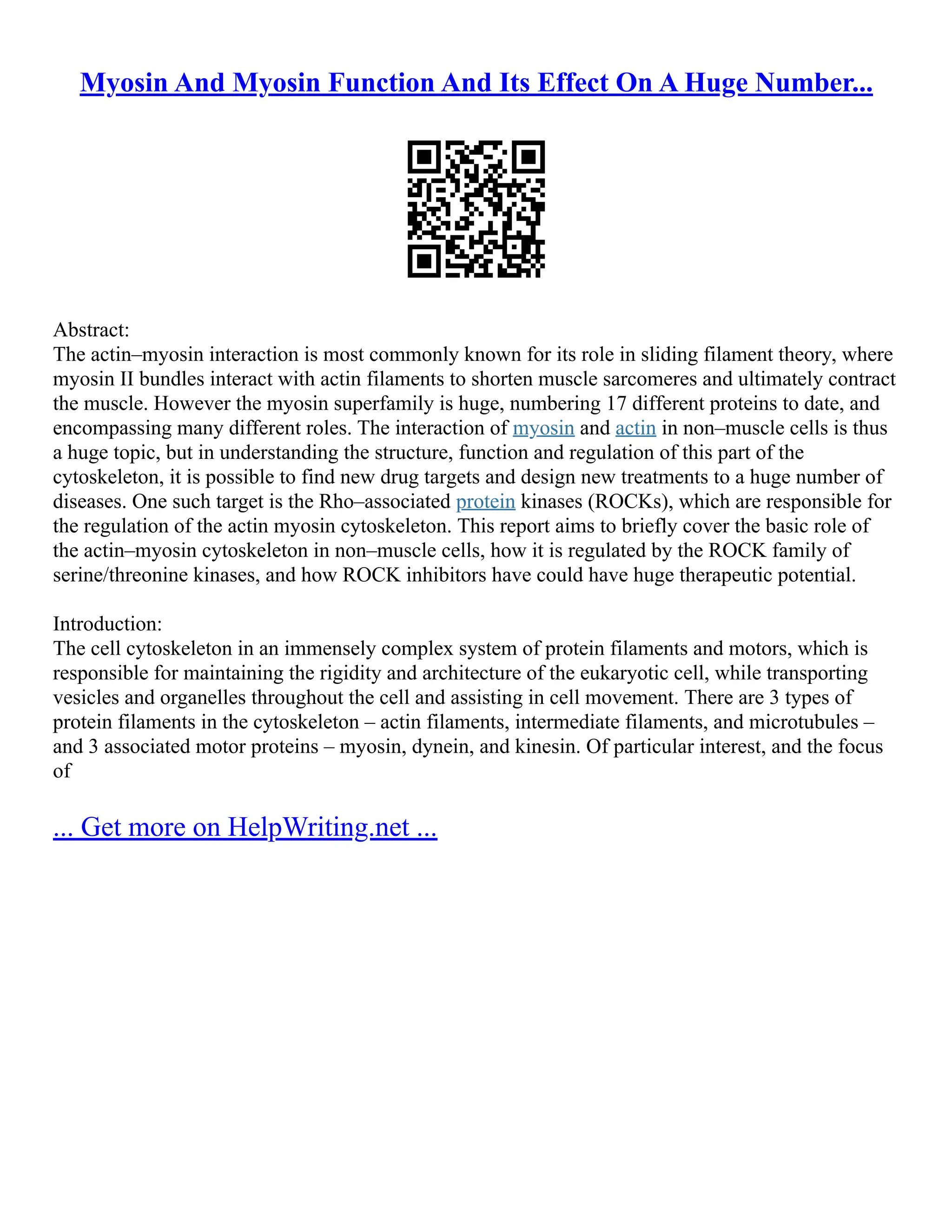 Explain The Three Phases Of Actin Polymerisation | PDF