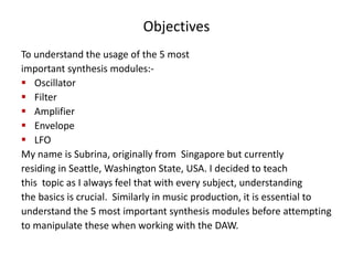 5 most important synthesis modules | PPT