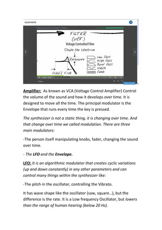 Explain the usage of the 5 most important synthesis modules | DOC | Digital Audio | Computer ...