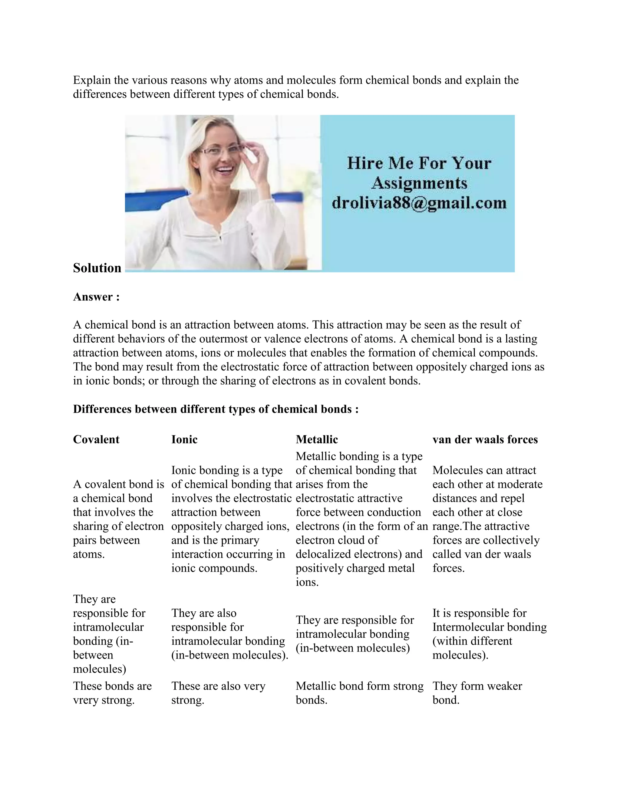 Explain the various reasons why atoms and molecules form chemical bond.docx