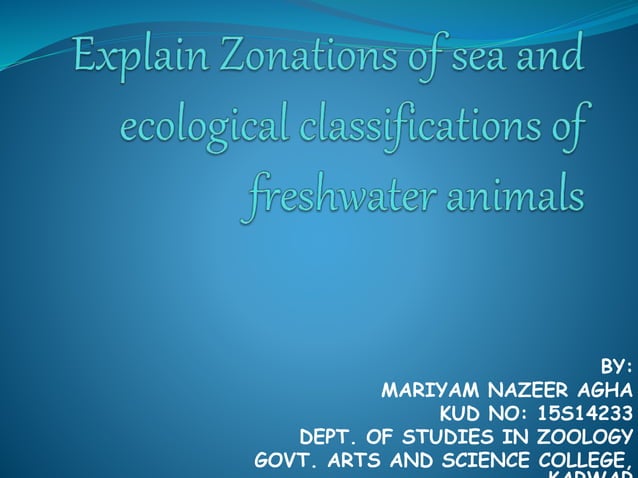 zonations of sea and ecological classification of marine biota | PPTX ...