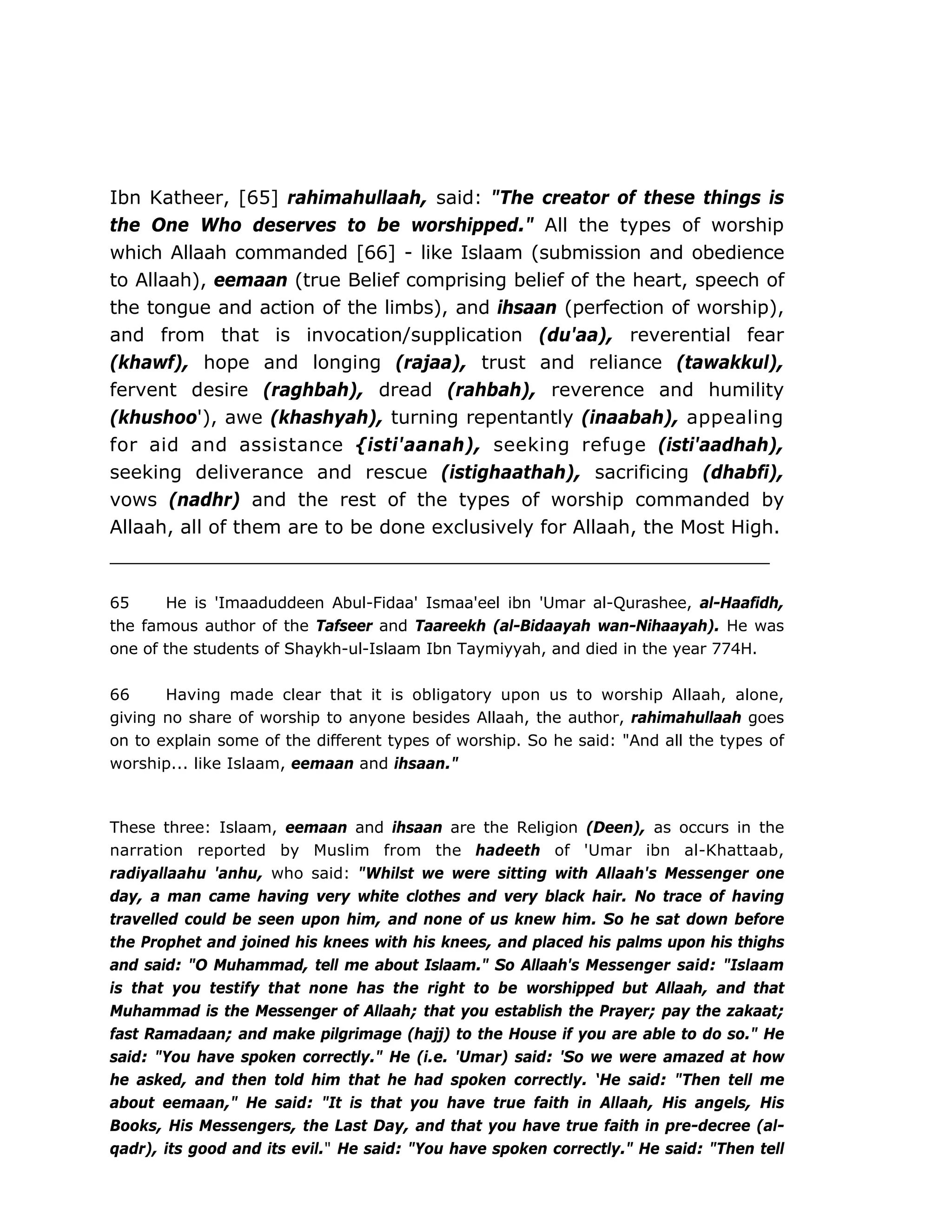 Explanation of the three fundamental principles of islaam | PDF