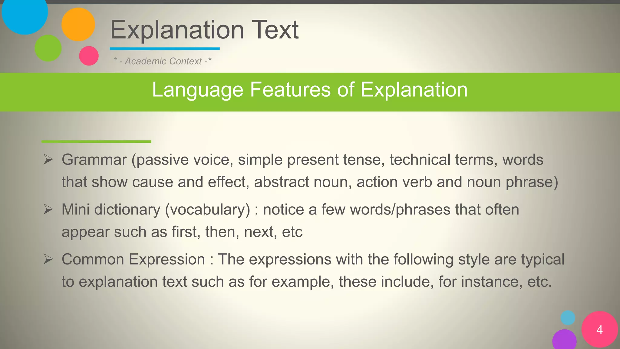 Explanation text : English for Academic Context | PPTX