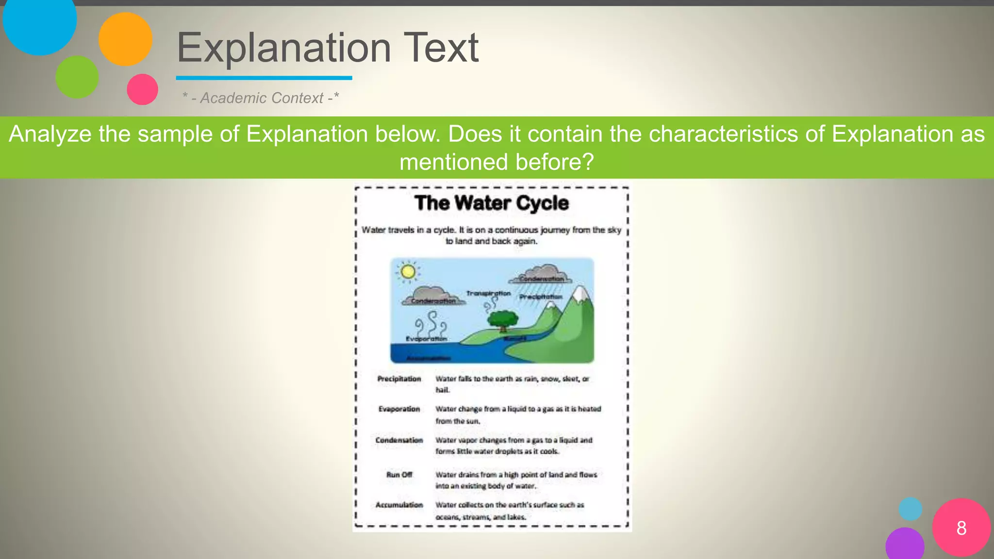 Explanation text : English for Academic Context | PPTX