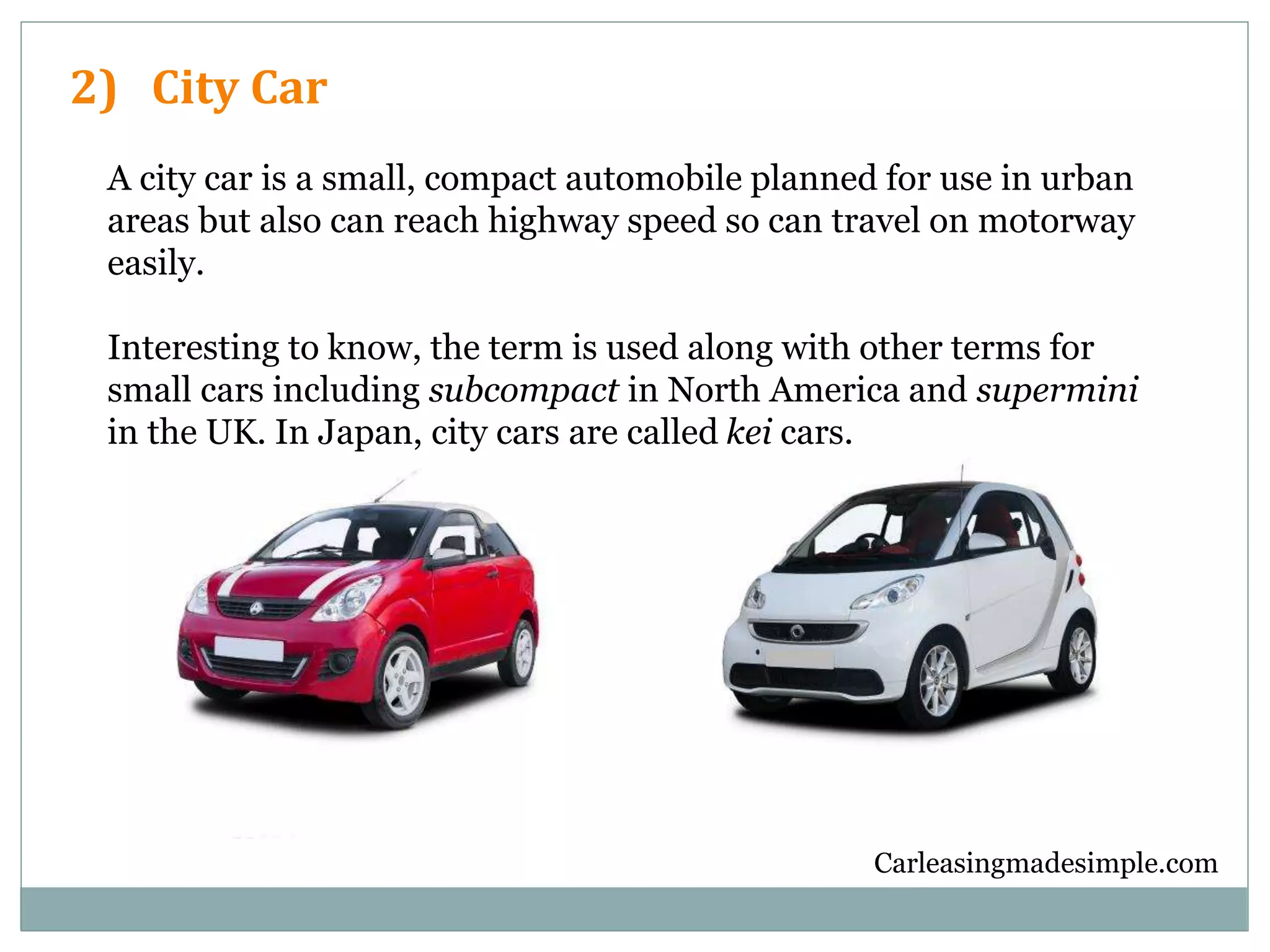 Explanation about different car body styles | PPTX