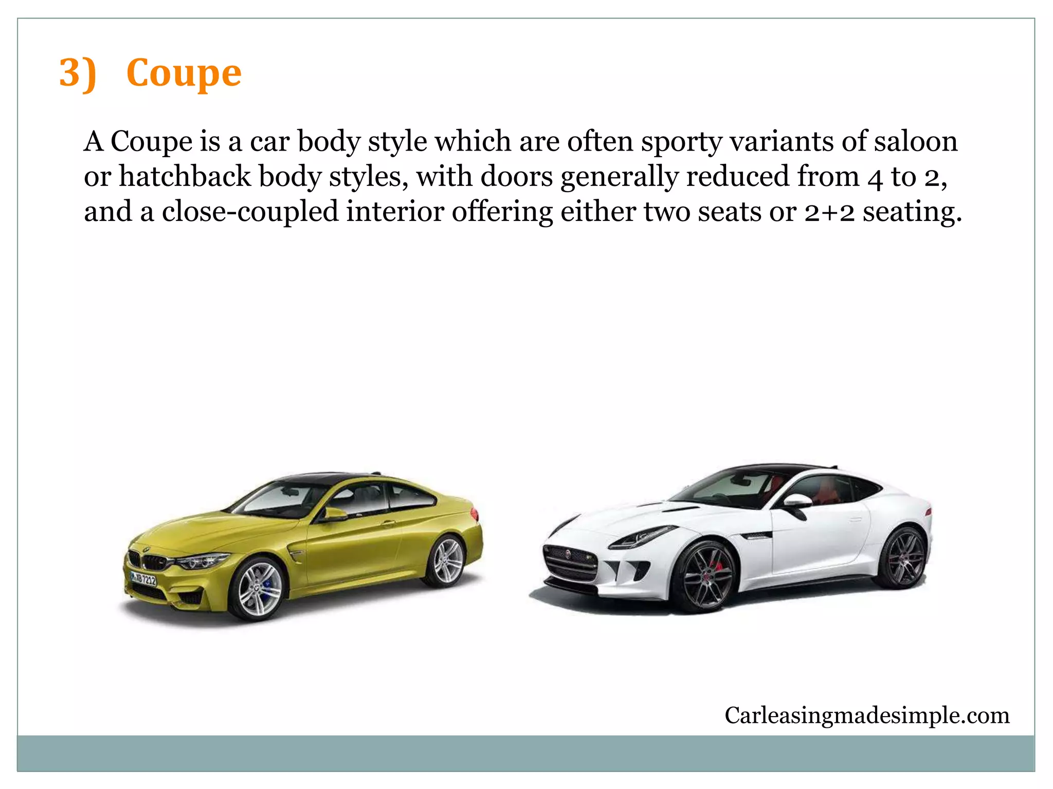 Explanation about different car body styles | PPTX