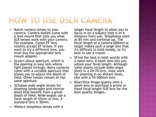 Explanation about dslr camera by tio | PPT