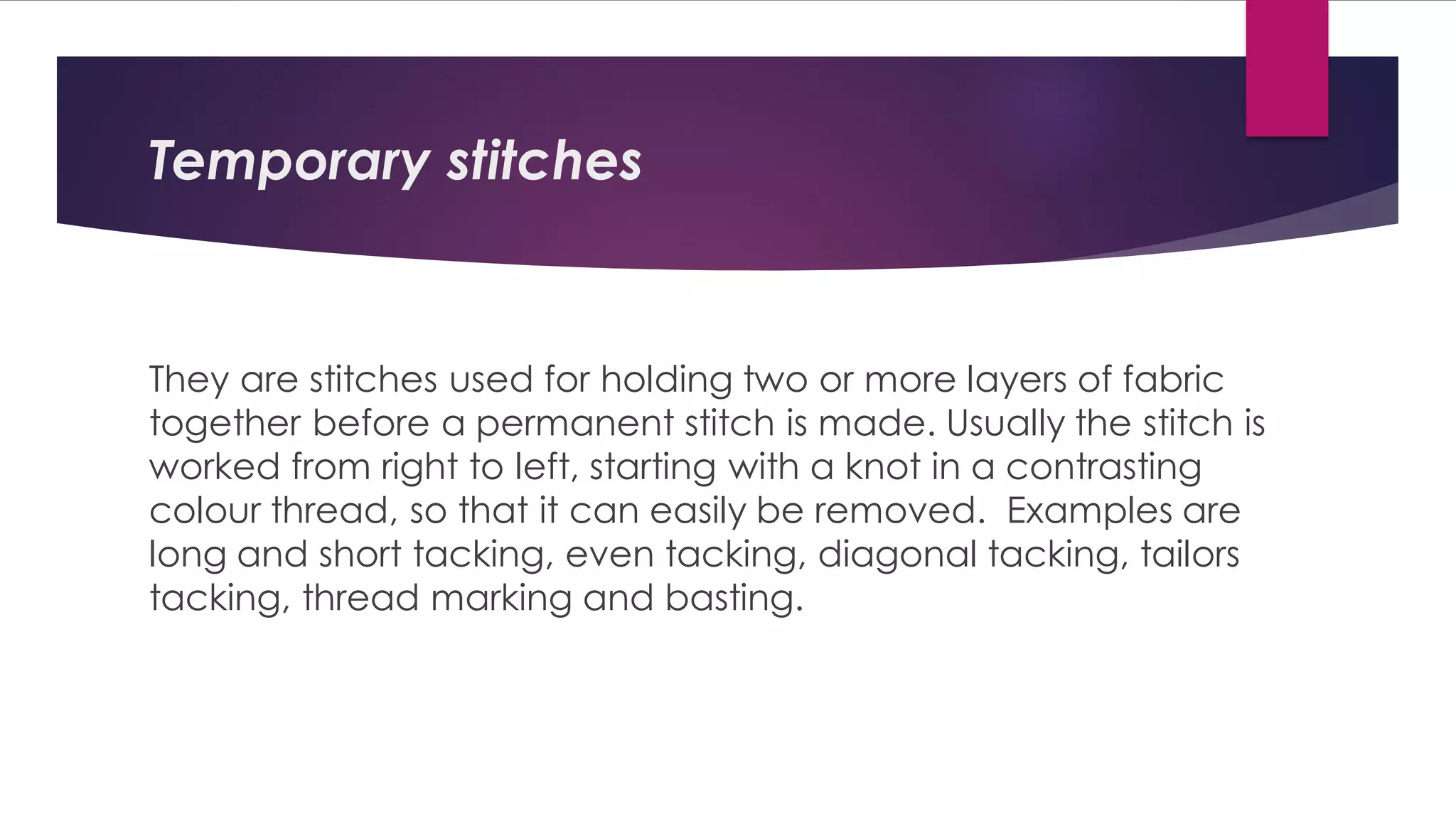 Explanation and classification of stitches | PDF