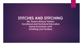 Explanation and classification of stitches | PDF