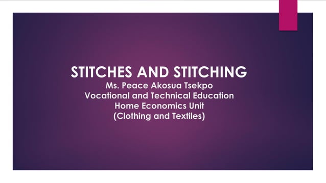 Explanation and classification of stitches | PDF | Needlework | Arts ...