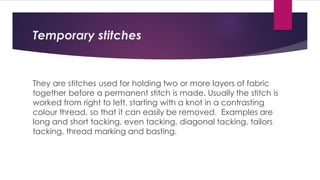 Explanation and classification of stitches | PDF