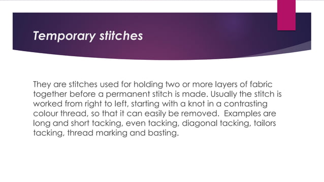 Explanation and classification of stitches | PDF | Needlework | Arts ...