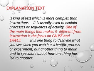 explanation_class_slide genre type university | PPTX