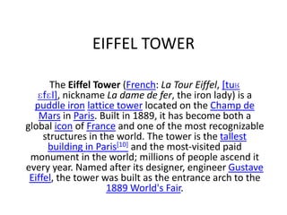 Explanation eiffel tower | PPT