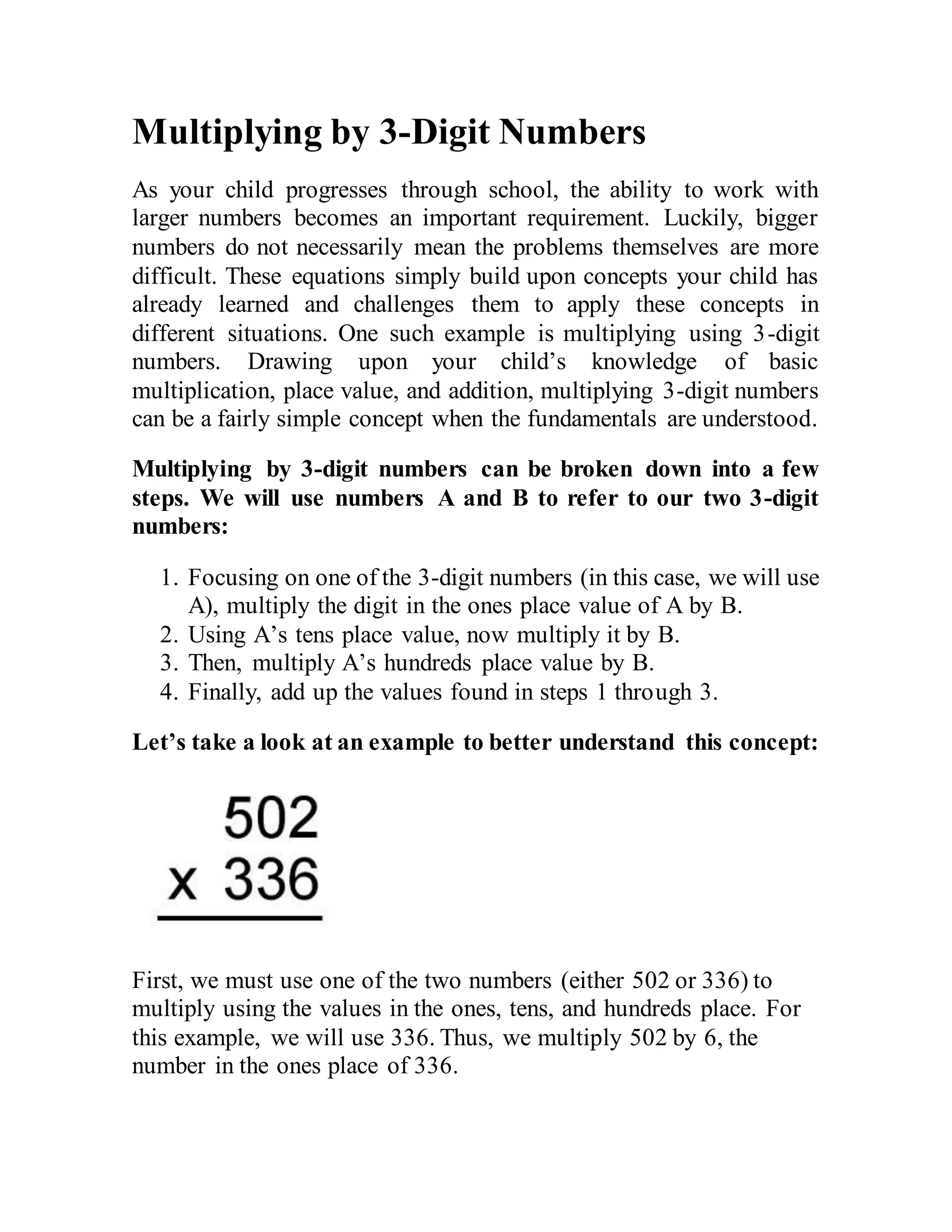Explanation multiplication | DOCX