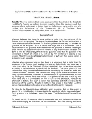 Explanation of the Nullifiers of Islam | PDF
