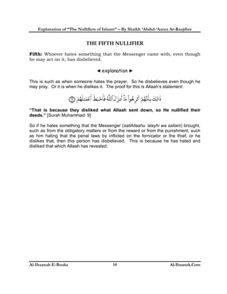 Explanation of the Nullifiers of Islam | PDF