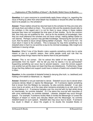 Explanation of the Nullifiers of Islam | PDF