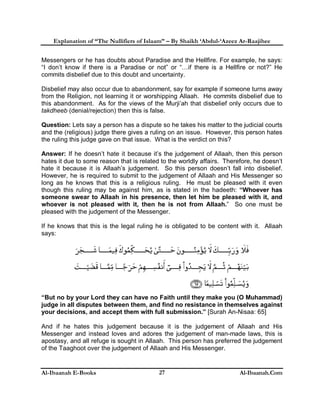 Explanation of the Nullifiers of Islam | PDF