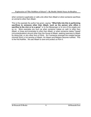 Explanation of the Nullifiers of Islam | PDF