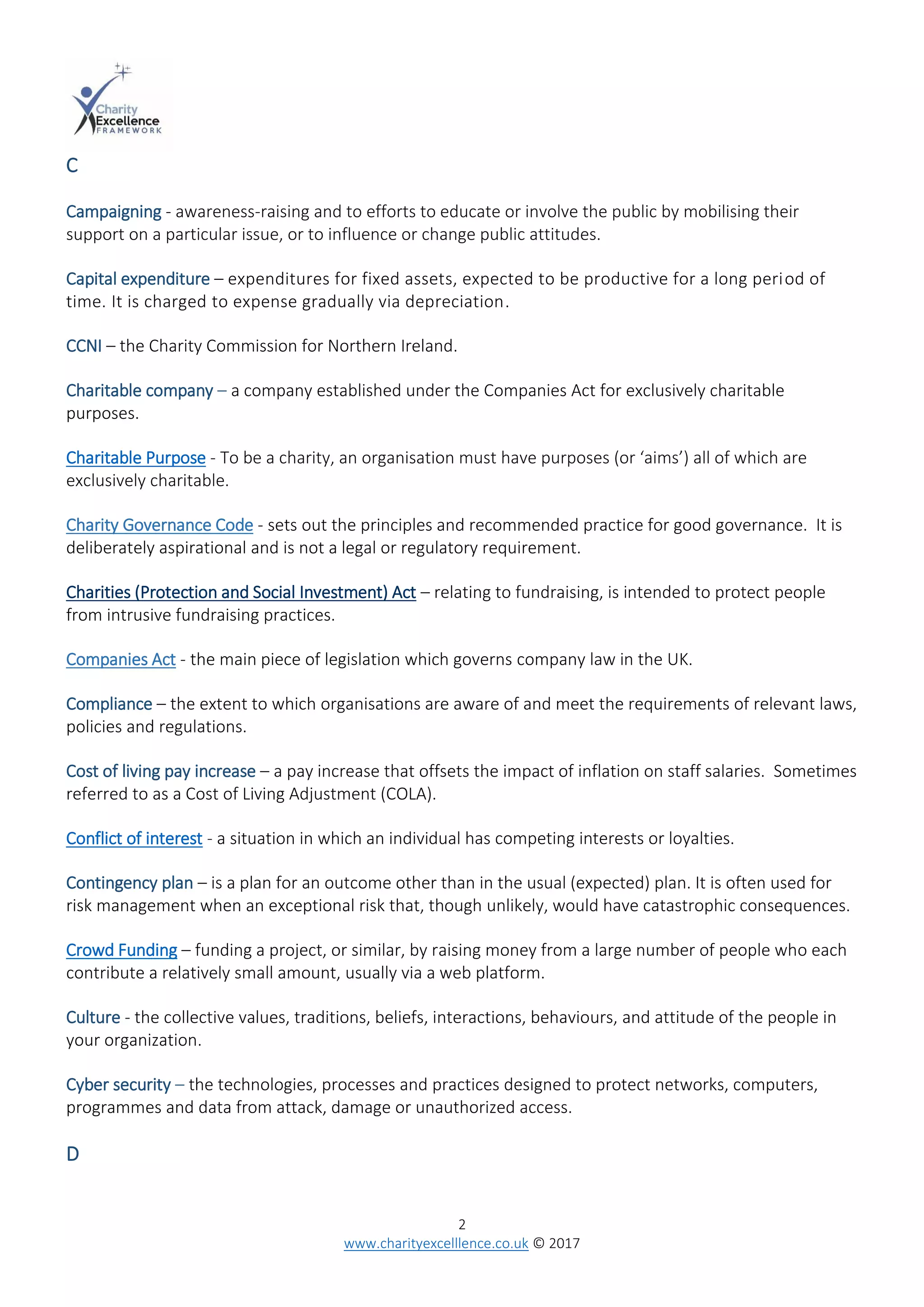 Charity Management Terms Explained in Plain English | PDF