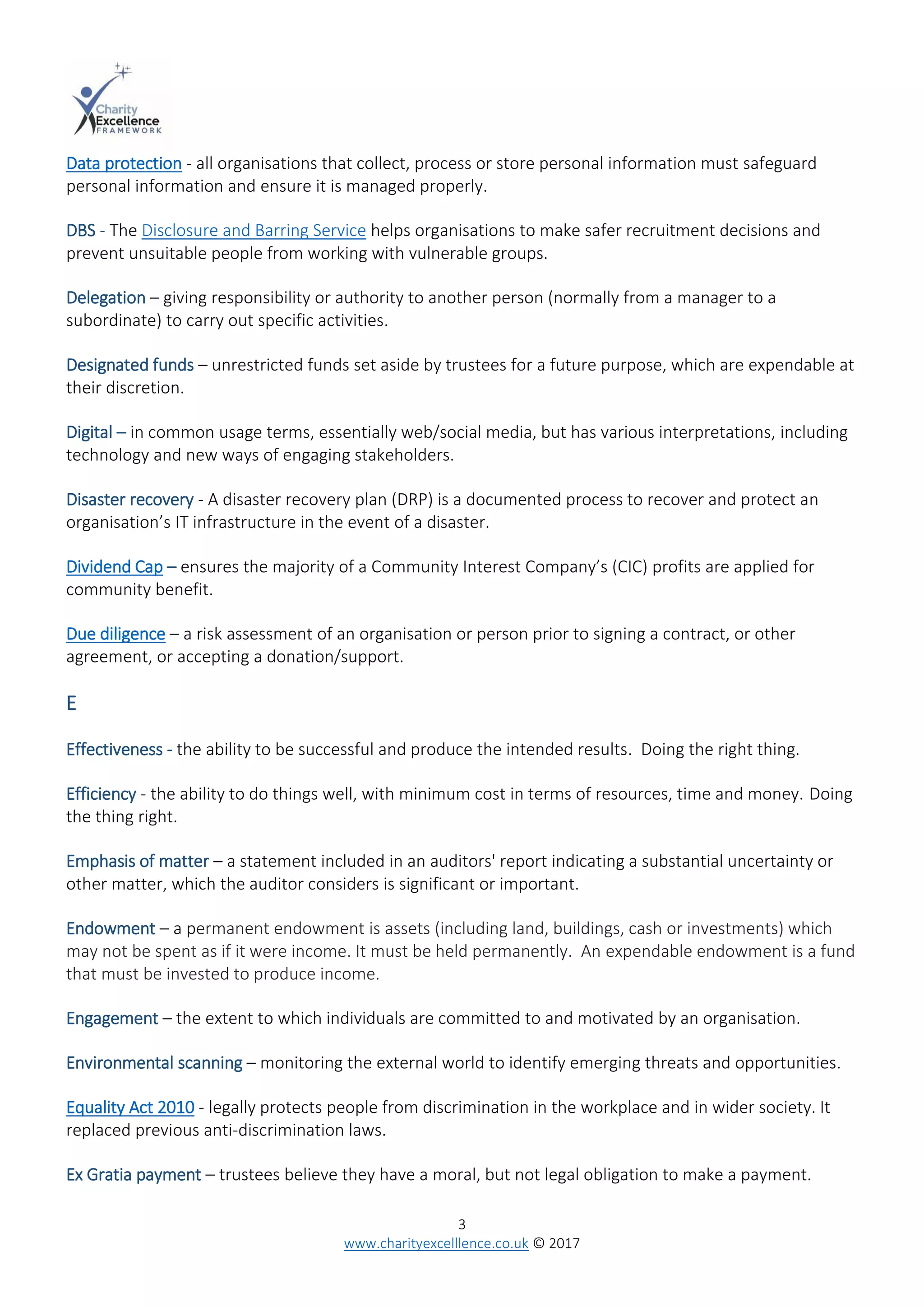 Charity Management Terms Explained in Plain English | PDF