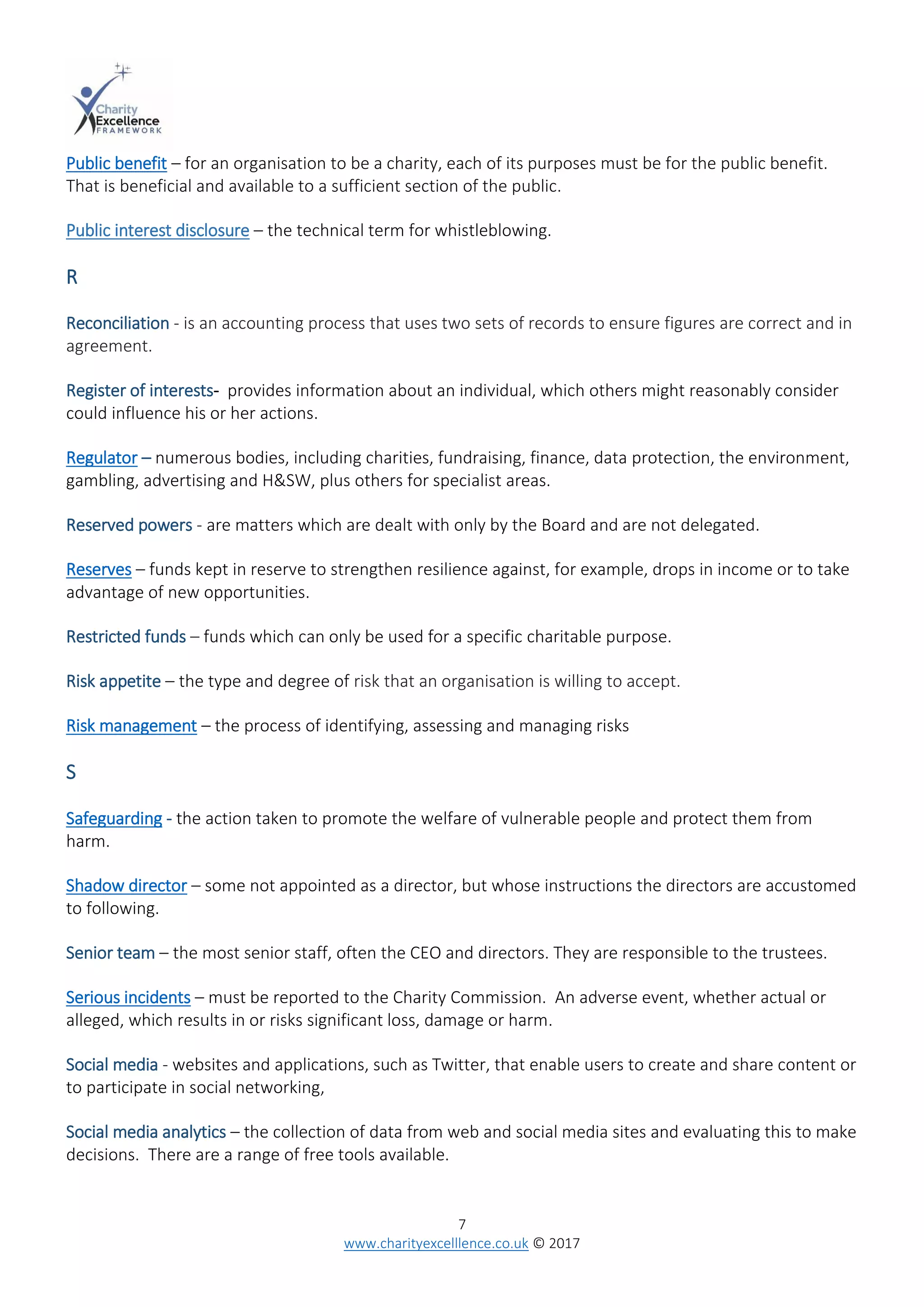 Charity Management Terms Explained in Plain English | PDF