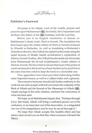 Explanation of the Creed - 1995 - by al Barbahari | PDF