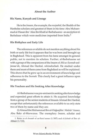 Explanation of the Creed - 1995 - by al Barbahari | PDF