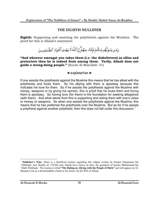 Nullifiers of Islaam (Nawaqid Al-Islam) | PDF