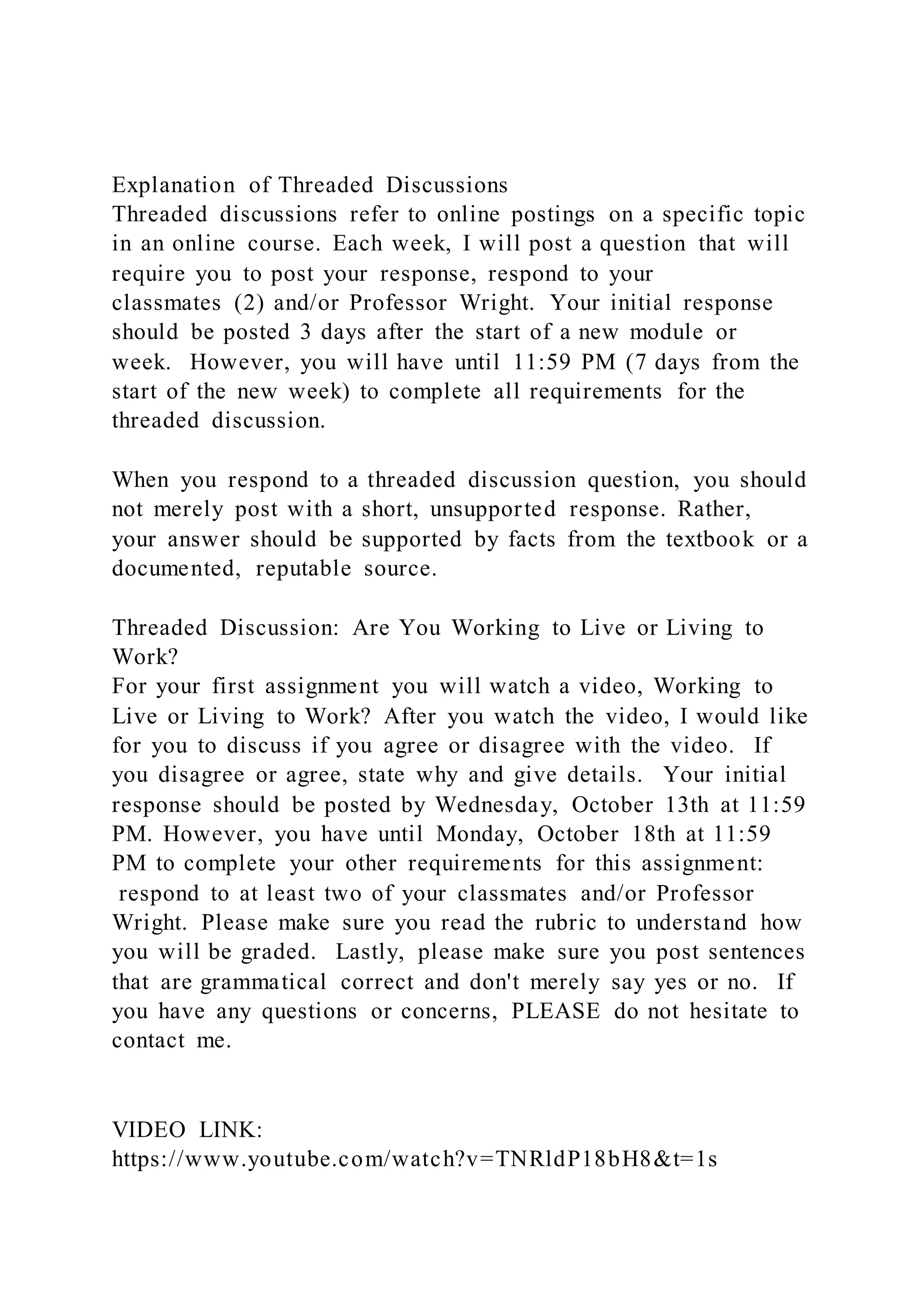 Explanation of threaded discussions threaded discussions refer to | PDF