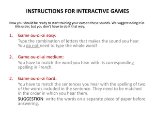 Explanation oi ai-ou sounds | PPSX | Video Game Genres | Video Gaming