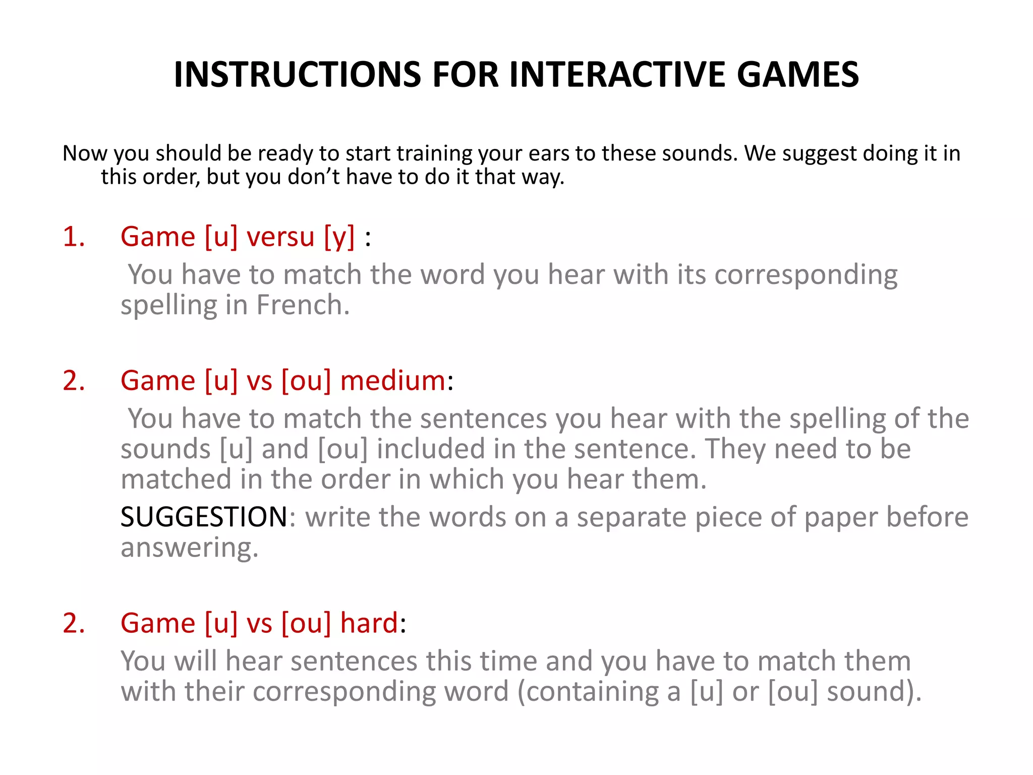 Explanation ou u sounds | PPSX