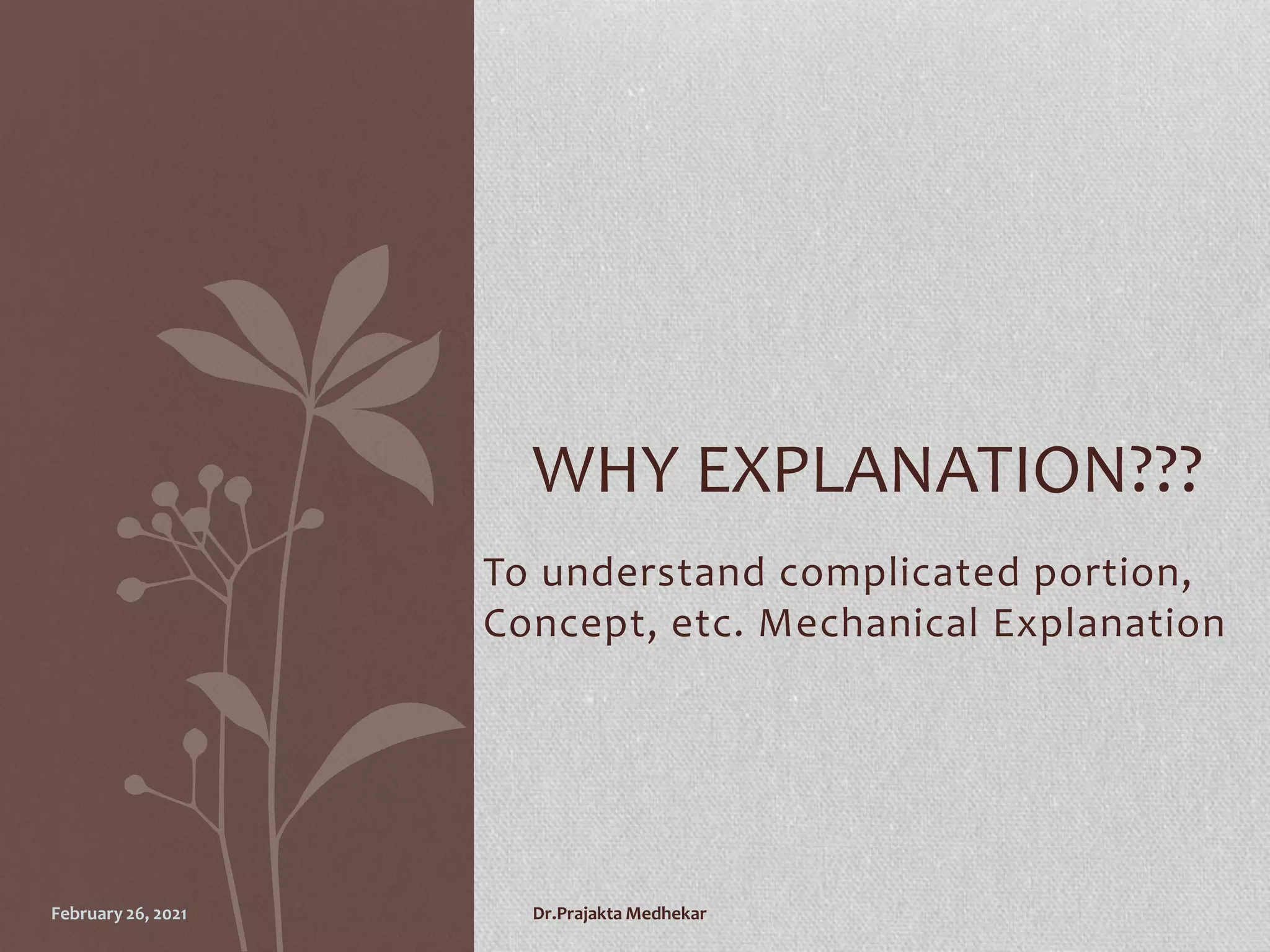 Explanation ppt | PPT
