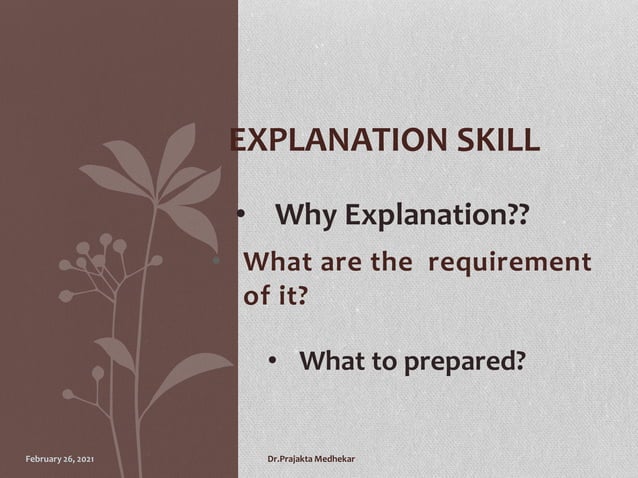 Explanation ppt | PPT