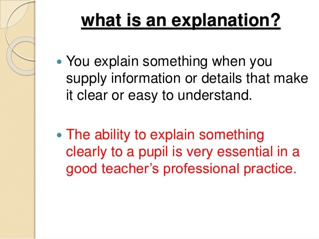 Explanation skills by Amol Ubale