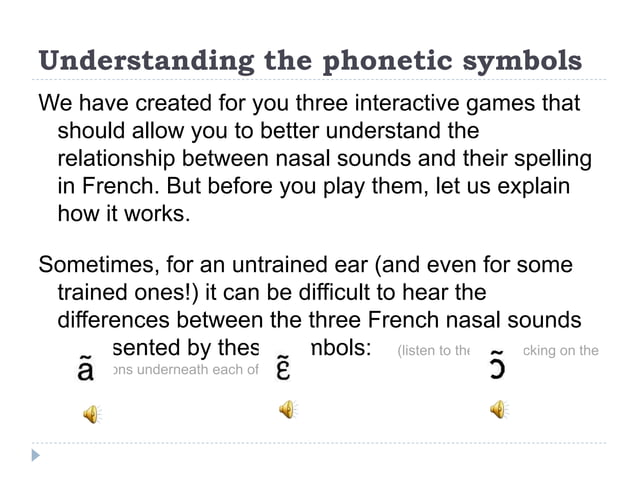 Explanations nasal sounds in french | PPSX