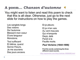 Explanations nasal sounds in french | PPSX